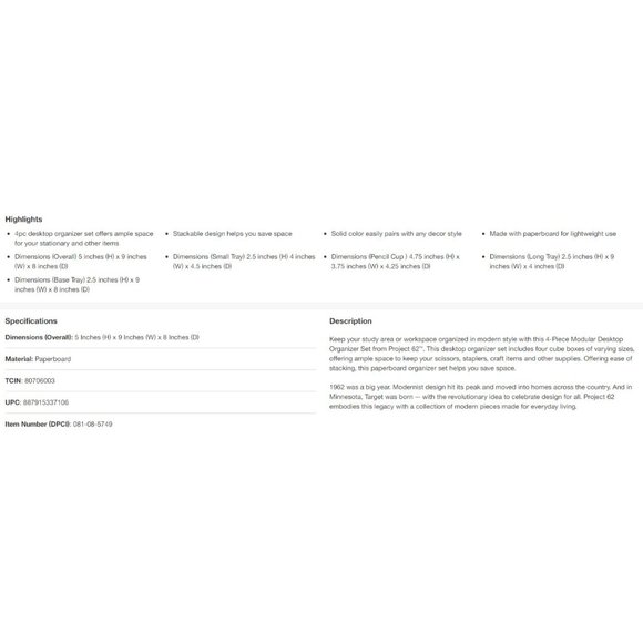 Project 62 | Office | Project 62 Stackable Modular Desktop Organizer 4 ...